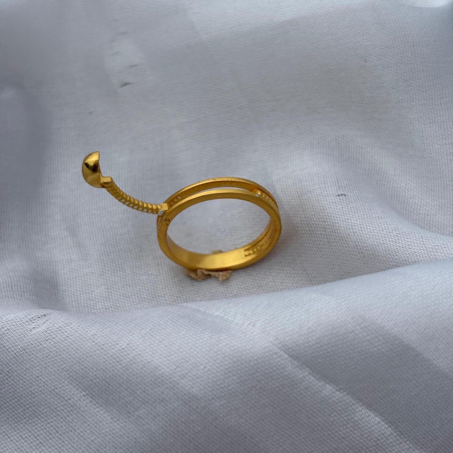 Spoon Bump Ring, Bump Ring, Silver Plating Sphere Ring With Decorative ...