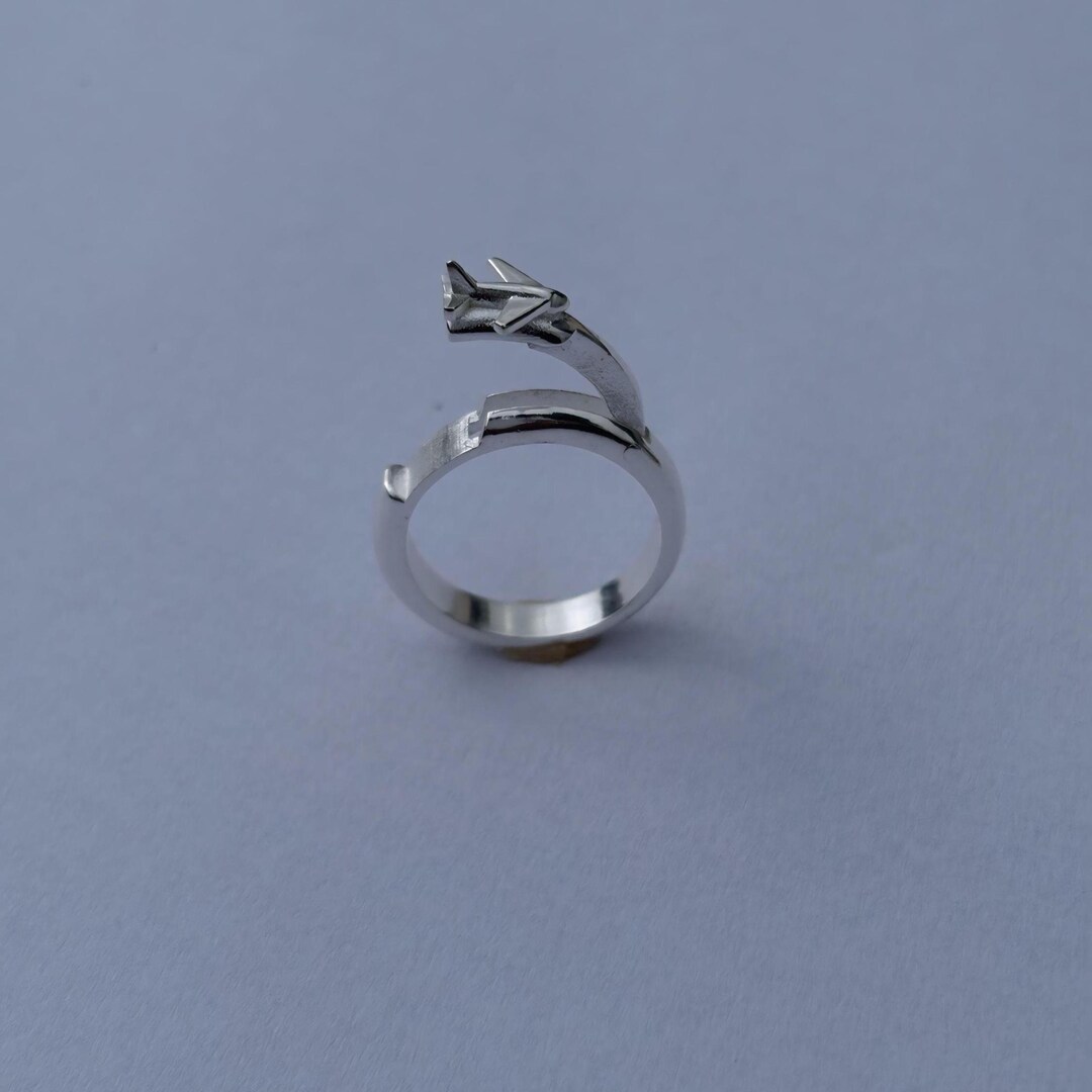 Silver Airplane Ring, Handmade Pilot Gift, Aviation Lover Jewelry ...