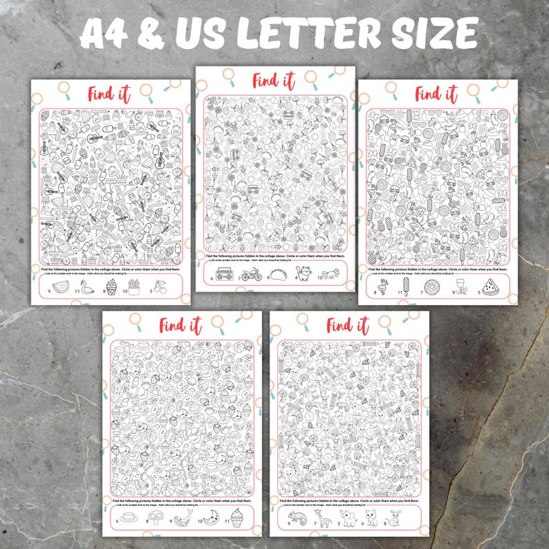 Hidden Picture Activity, Visual Perception Worksheet (instant Download ...