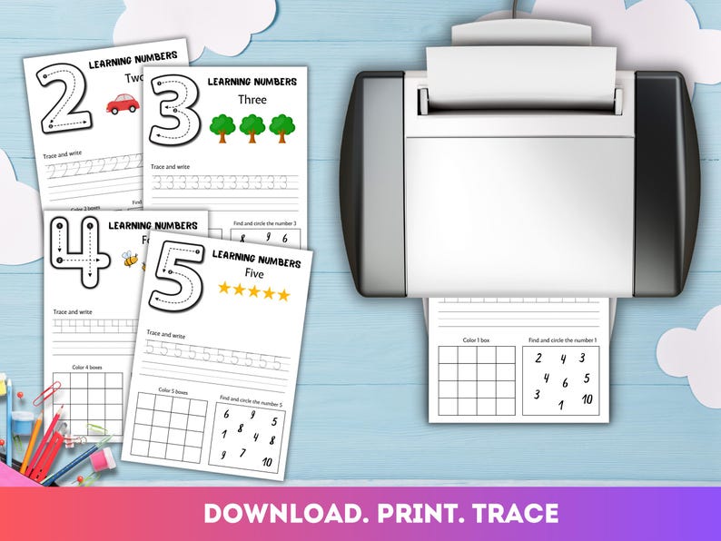 Number Tracing Worksheets: Handwriting Practice Bundle (digital ...