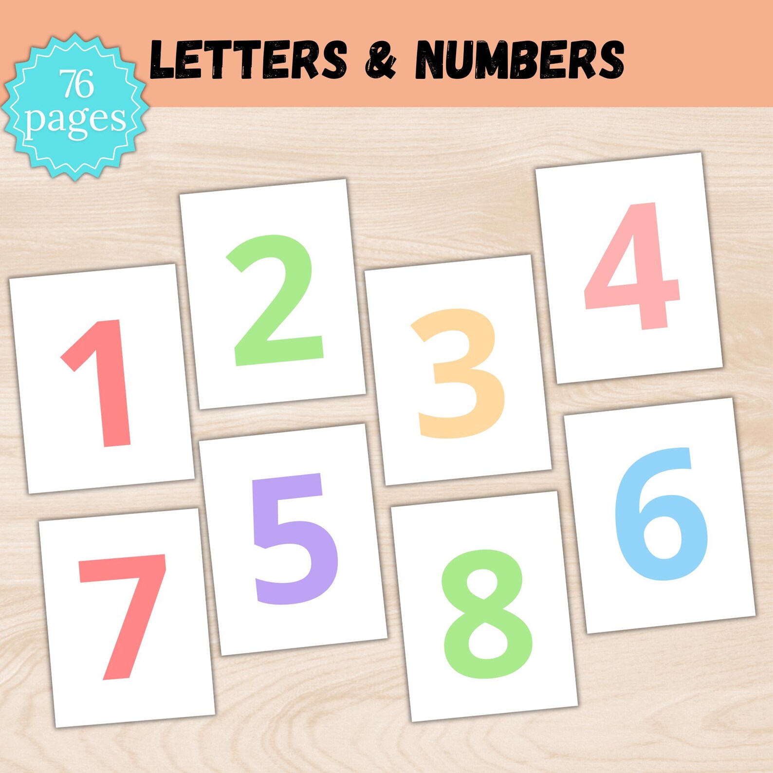 Printable Alphabet & Number Flashcards: Early Learning Bundle (digital ...