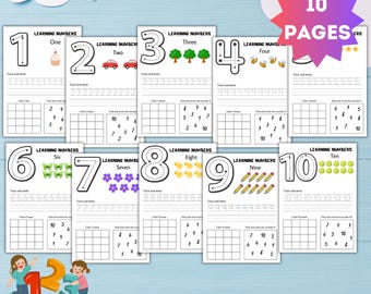 Number Tracing Worksheets: Handwriting Practice Bundle (digital ...