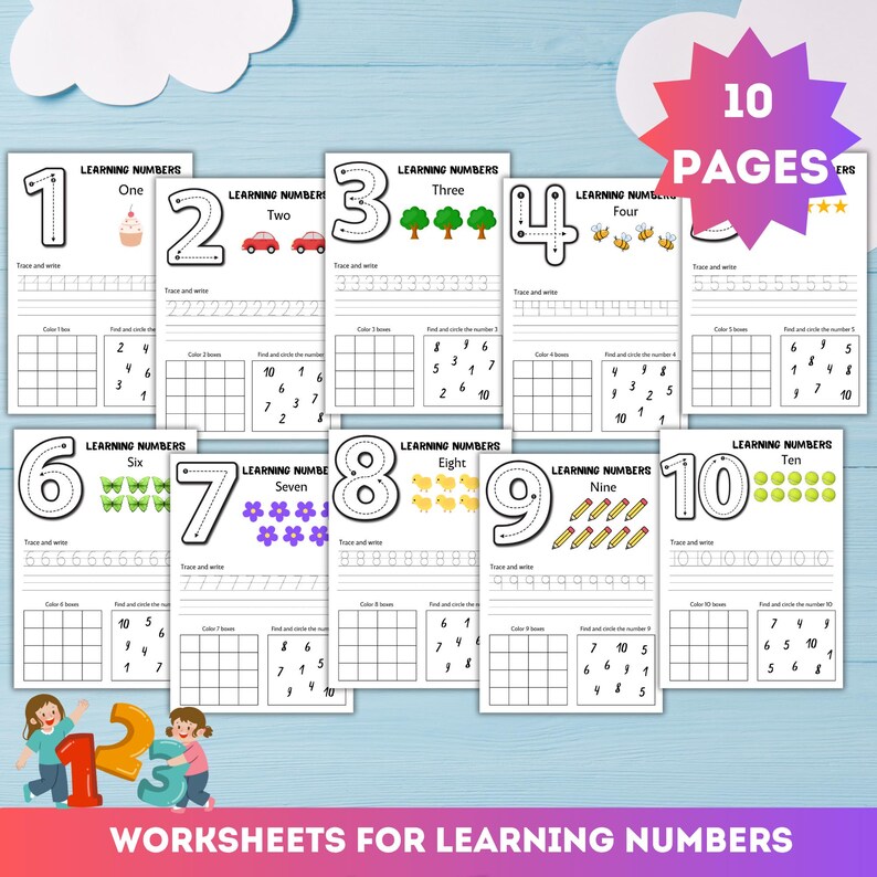 Number Tracing Worksheets: Handwriting Practice Bundle (digital ...