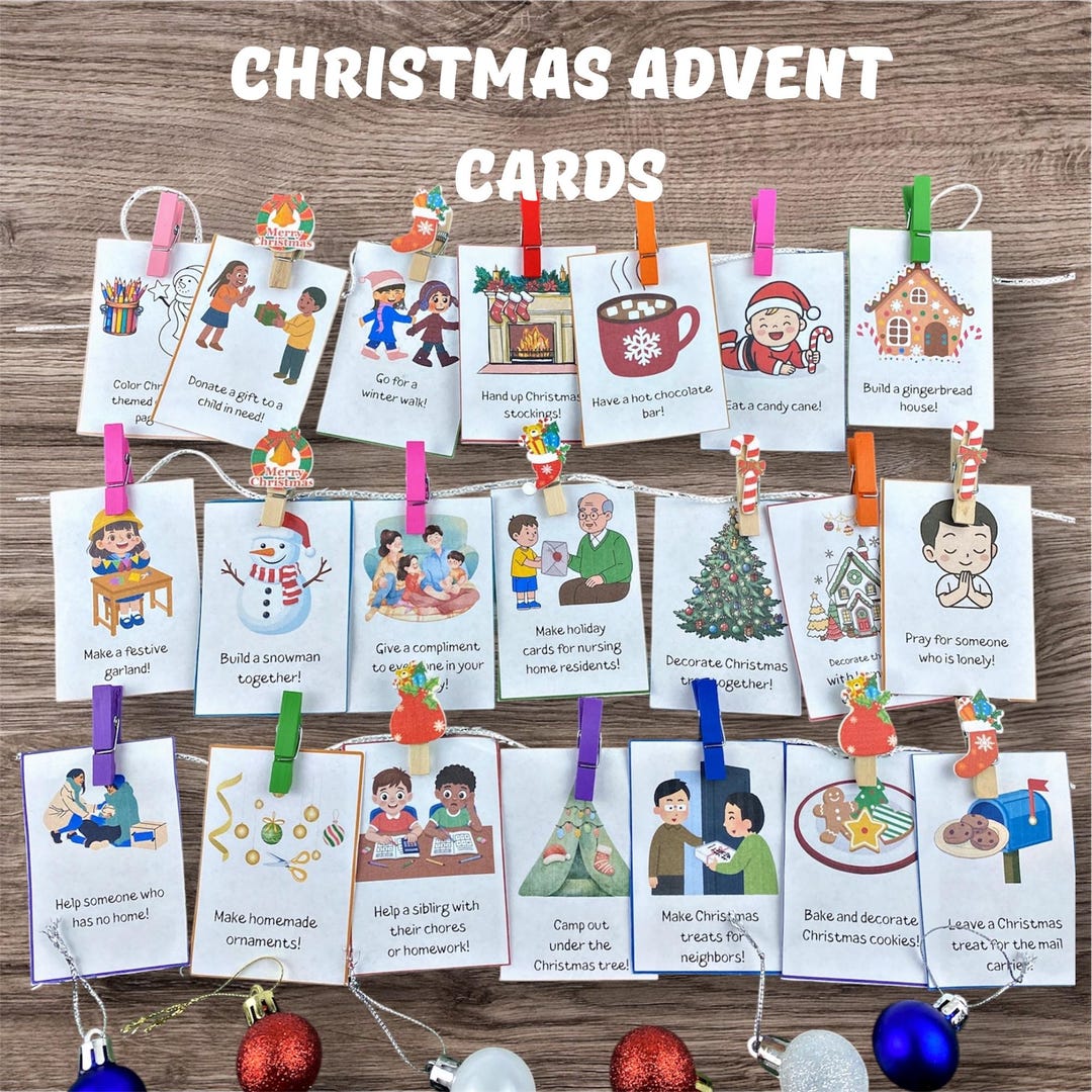 80 Advent Calendar Activity Cards,acts of Kindness & Holiday Fun ...