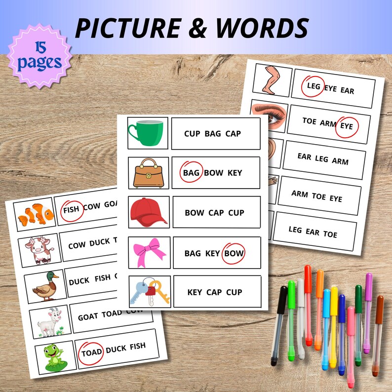 CVC Words Reading Pack: Phonics Printable Cards for Kids (digital ...