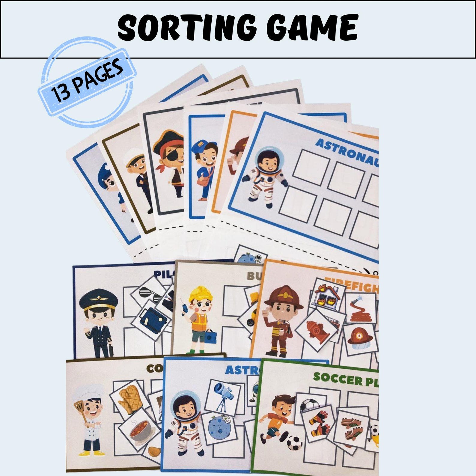Professions Matching Game: Montessori Sorting Cards (PDF) - Etsy UK