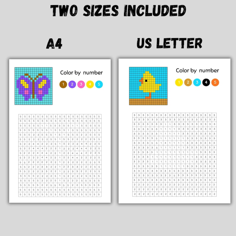 Color by Number Worksheets for Kids, Educational Coloring Pages ...