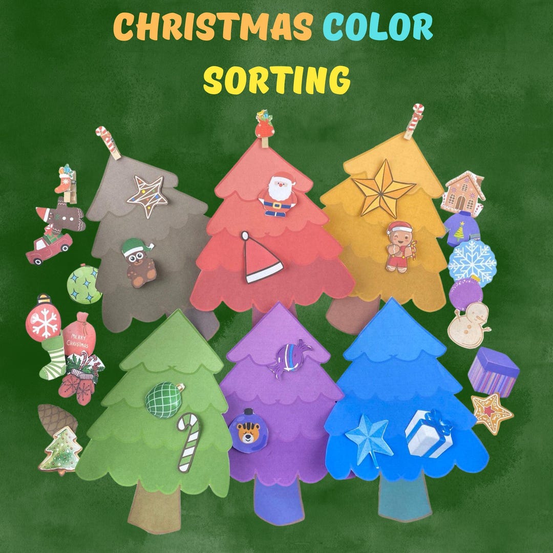 Christmas Color Matching Game, Toddler & Preschool Colour Sorting ...
