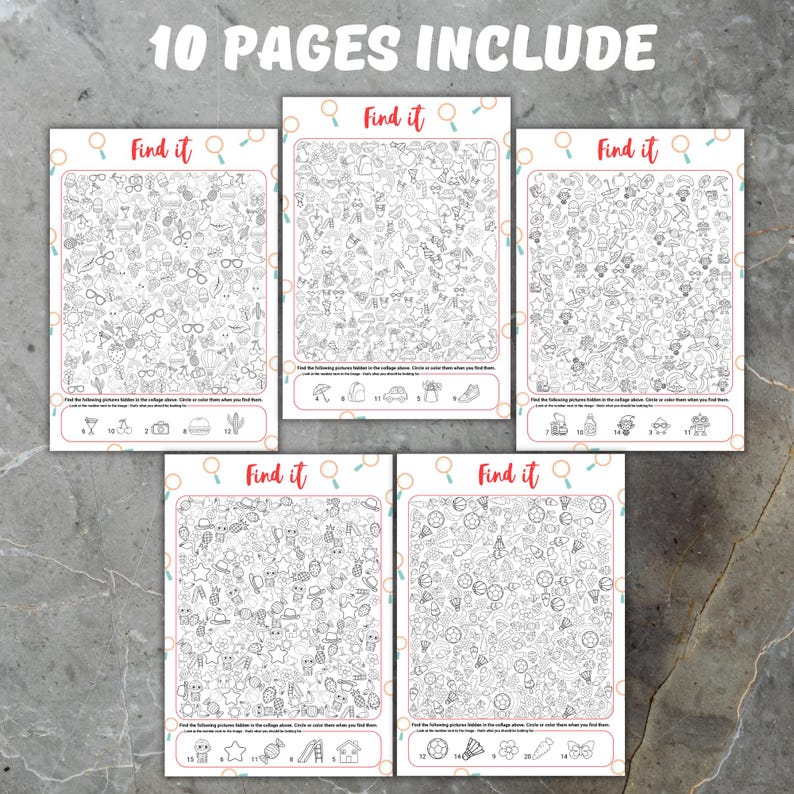 Hidden Picture Activity, Visual Perception Worksheet (instant Download ...
