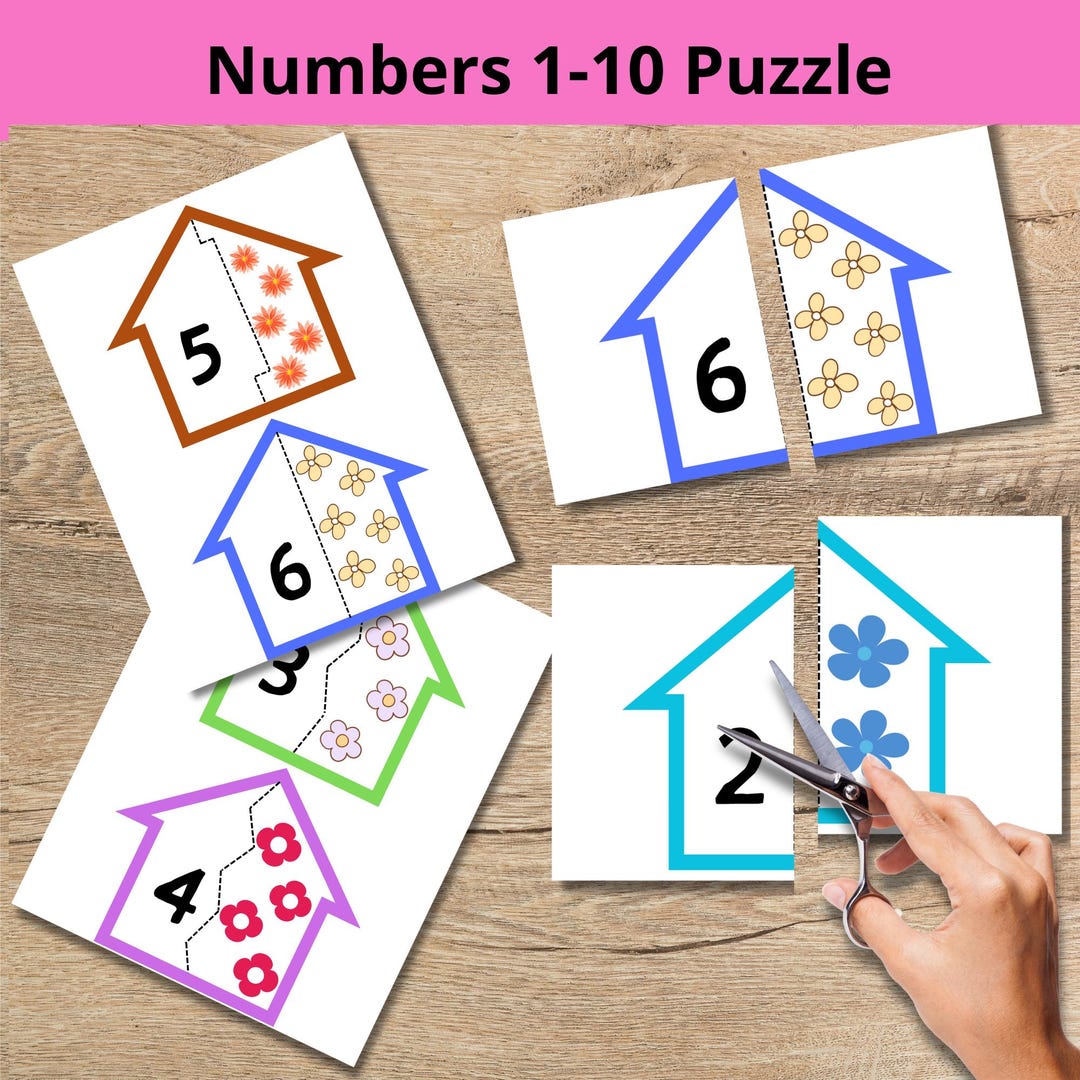 Learning to Count, Preschool Counting Activity, Number Puzzle 1–10 for ...