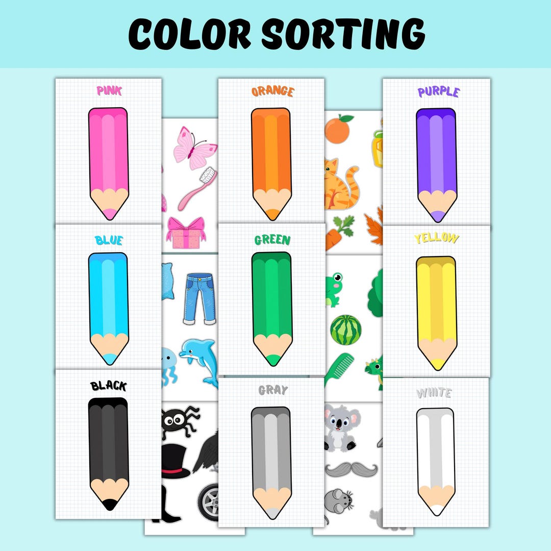 Color Sorting & Matching Activity for Kids, Matching Worksheets for ...