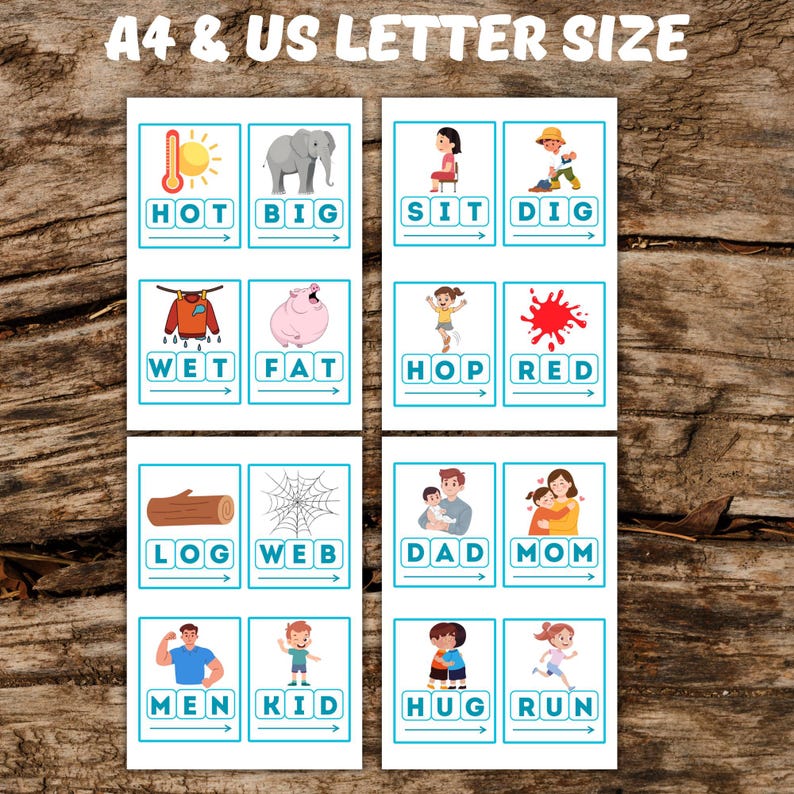 80 CVC Word Cards, CVC Flashcards, Phonics Worksheets, Learn to Read - Etsy