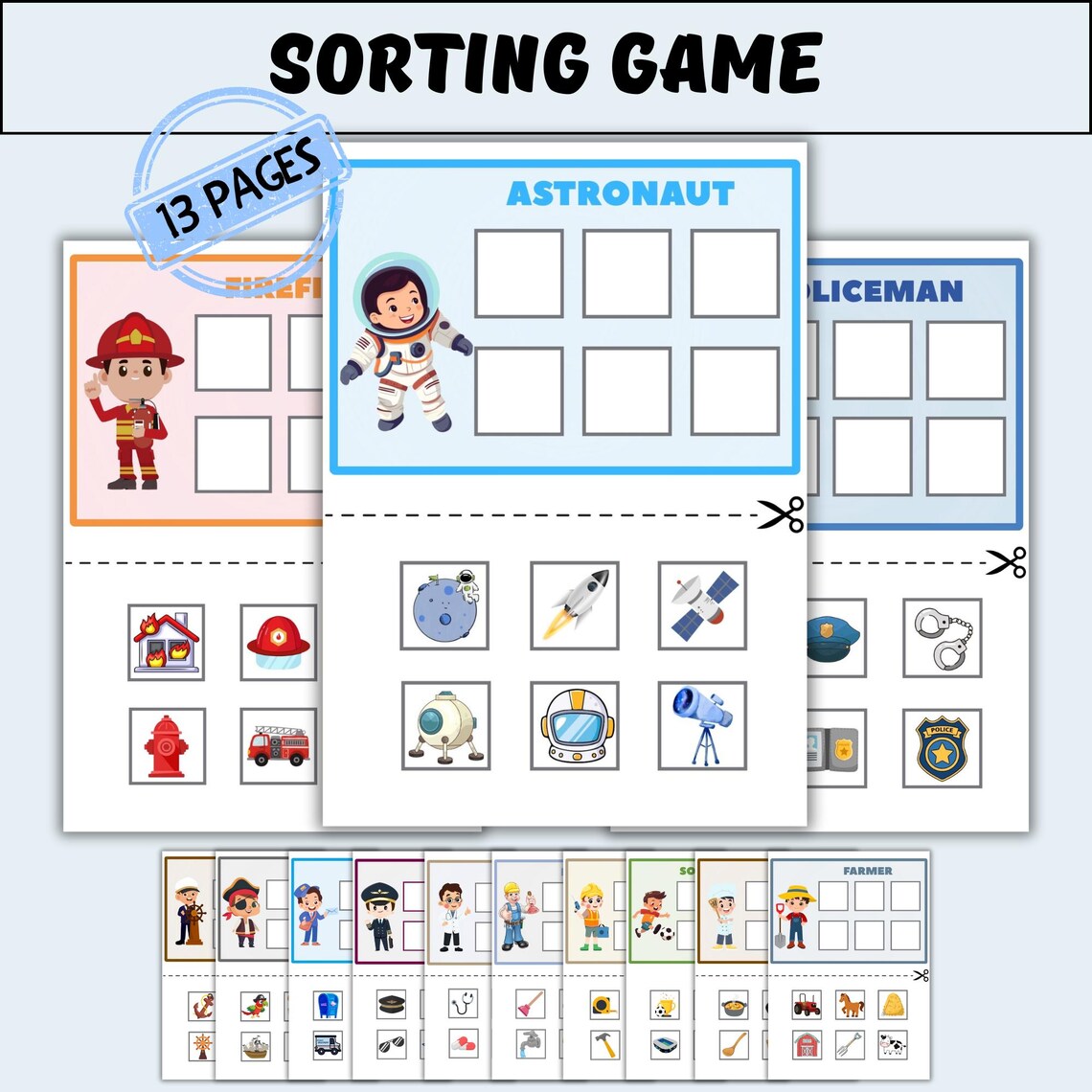Professions Matching Game: Montessori Sorting Cards (PDF) - Etsy UK