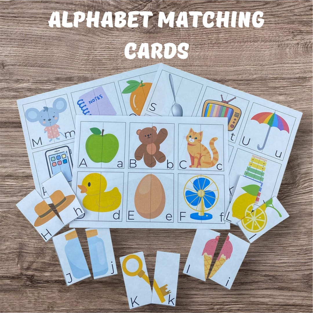 Alphabet Matching Cards for Kids, Kindergarten, Toddlers Avtivity ...