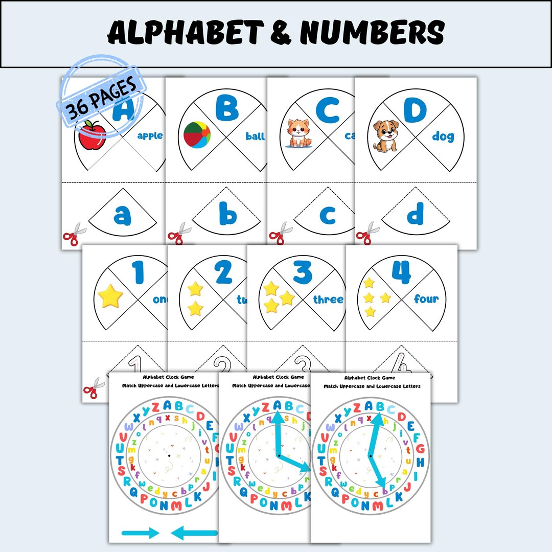 Alphabet & Number Matching Game: Preschool Learning (PDF) - Etsy