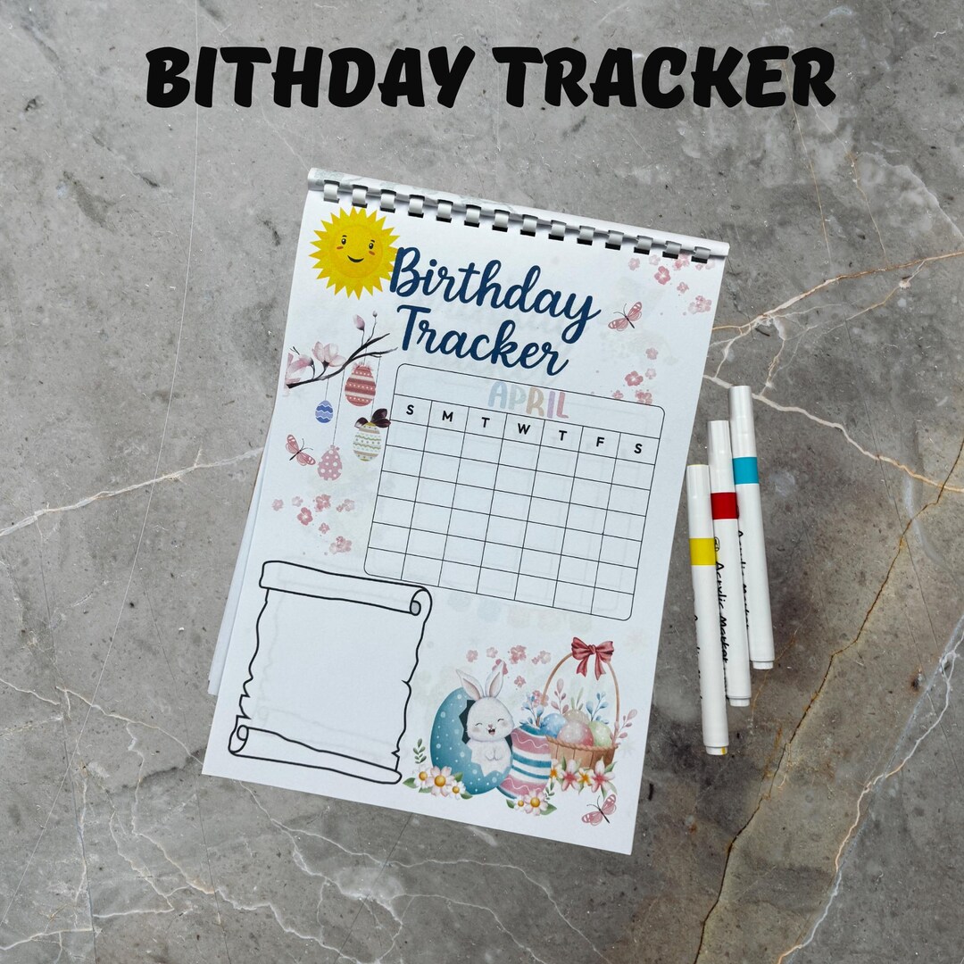 Birthday Tracker Printable | Annual Birthday Calendar & Reminder ...