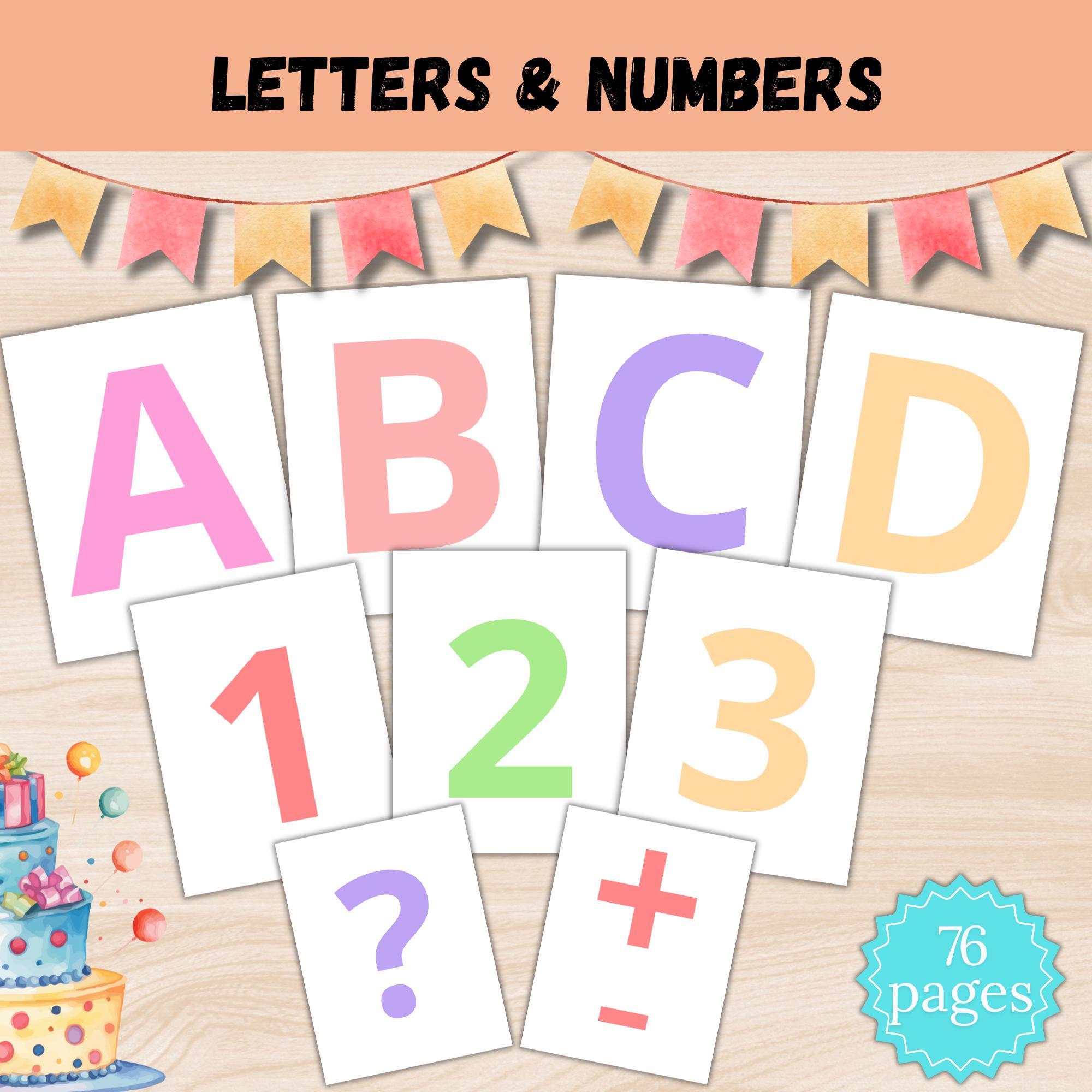 Printable Alphabet & Number Flashcards: Early Learning Bundle (digital ...