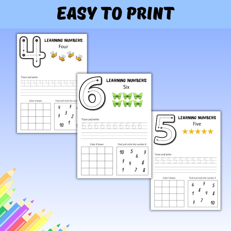 Letters & Numbers Tracing Bundle Worksheets, Printable Pre-k ...