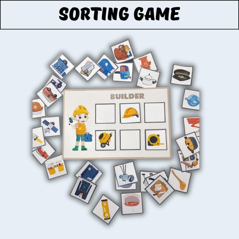 Professions Matching Game: Montessori Sorting Cards (PDF) - Etsy UK