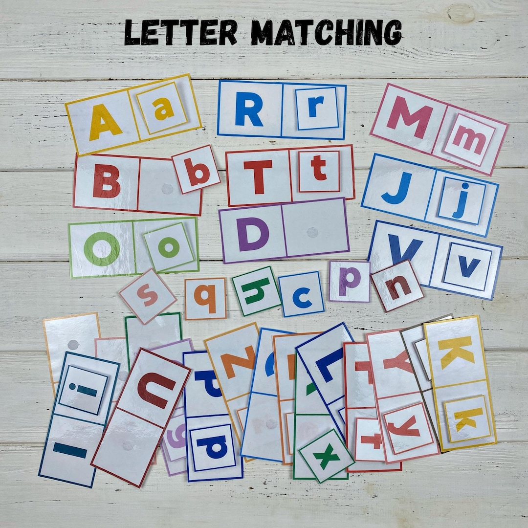 Alphabet Matching Cards for Kids, Uppercase and Lowercase Letter Match ...