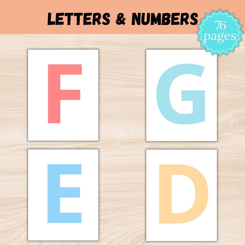 Printable Alphabet & Number Flashcards: Early Learning Bundle (digital ...