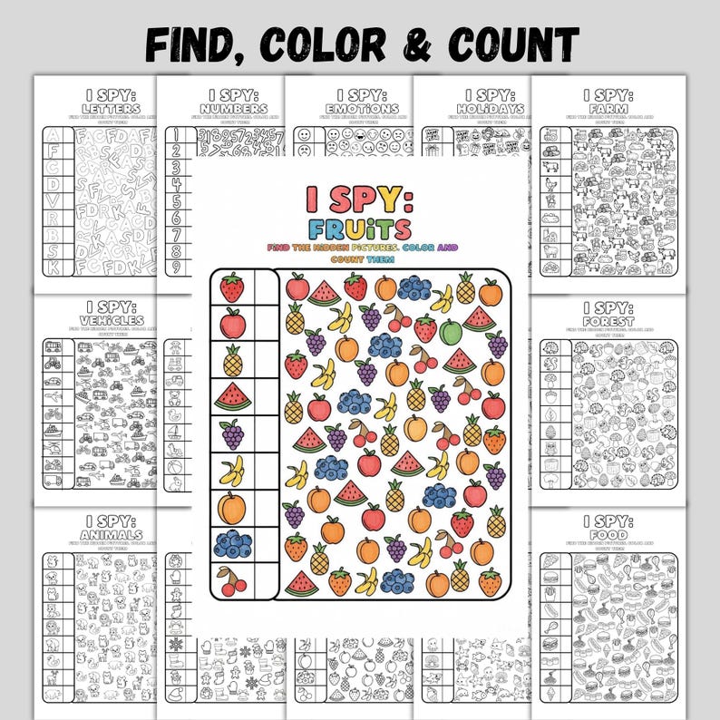 Visual Perception Activity Worksheet Hidden Objects, Counting Game ...