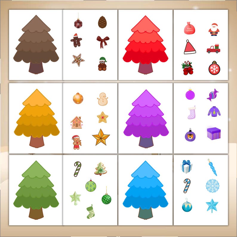 Christmas Color Matching Game, Toddler & Preschool Colour Sorting ...