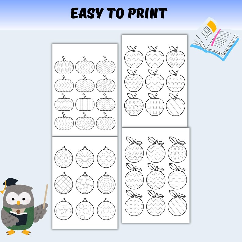 Hojas de trabajo para practicar dibujo y trazo para preescolar ...