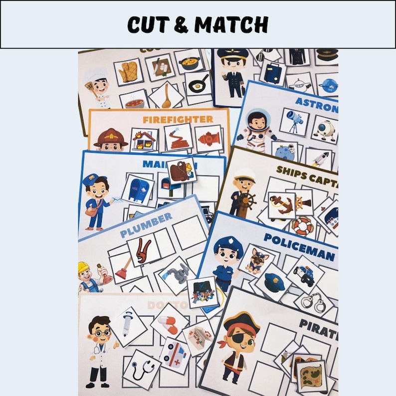 Professions Matching Game: Montessori Sorting Cards (PDF) - Etsy UK