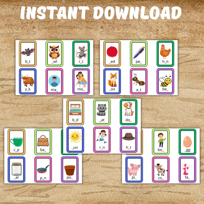 Learn to Read CVC Words, Printable Phonics Cards, Homeschool Resources ...