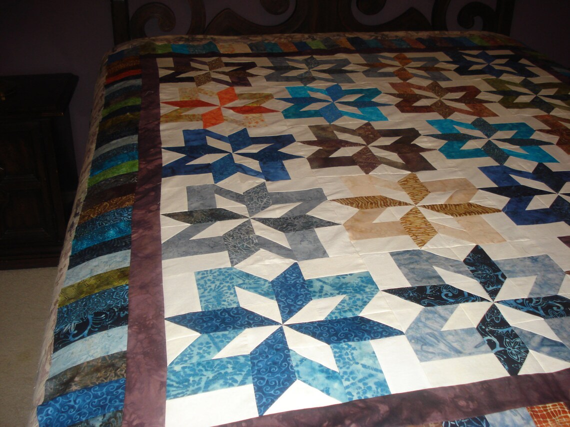 Batik Sea Star Quilt - Etsy