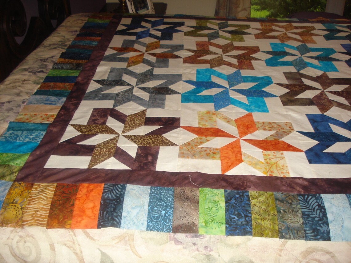 Batik Sea Star Quilt - Etsy