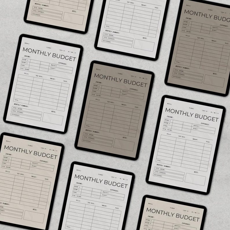 Minimal Monthly Budget Planner Printable | Neutral Aesthetic Budget ...