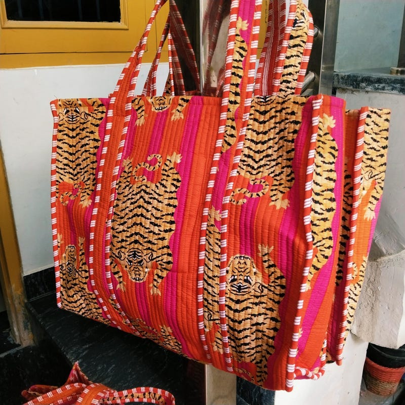 Quilted Indian Tiger Bag - Etsy UK