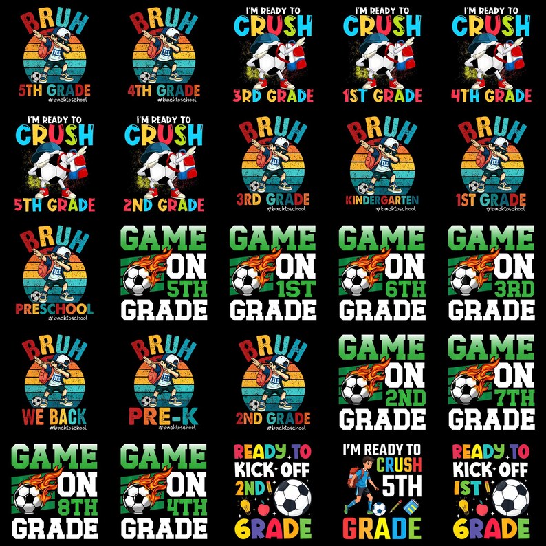 Soccer Back to School PNG, Cute First Day of School Clipart for Boys ...