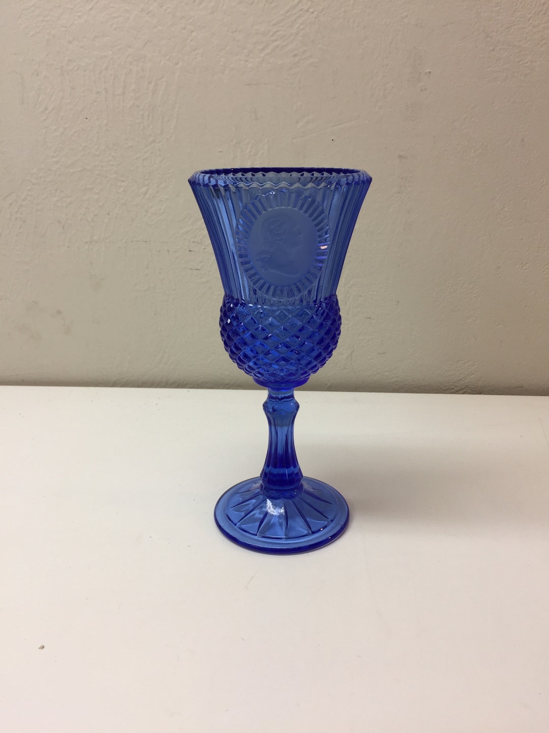Vintage Avon George Washington Goblet, Blue Glass Goblet, Fostoria - Etsy