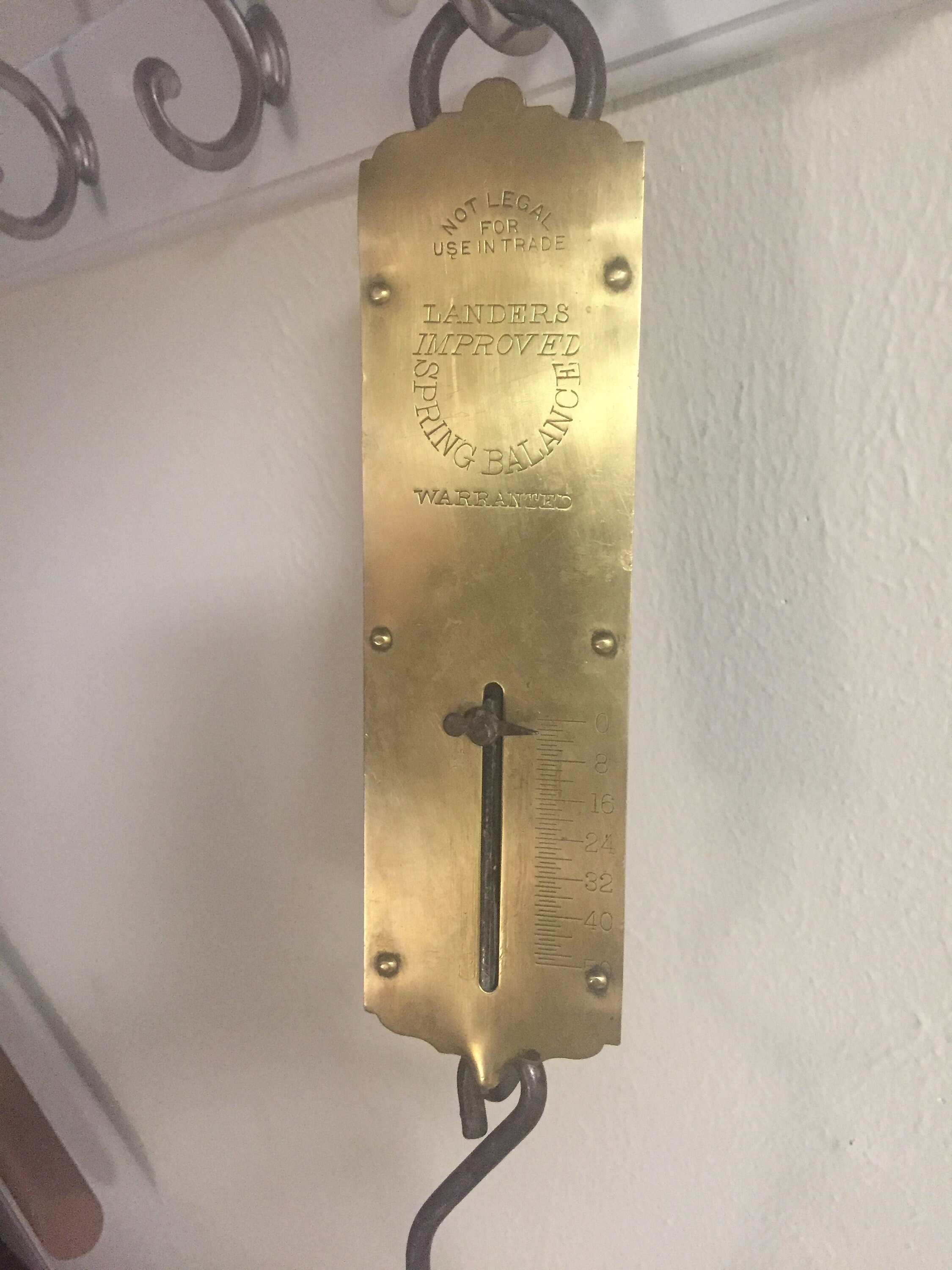Vintage Hanging Scale With Scale Pan, 1930's Landers Spring Balance ...