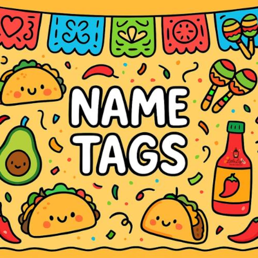 Taco Fiesta Name Plates | Desk, Cubbies, or Student Labels | Fiesta ...