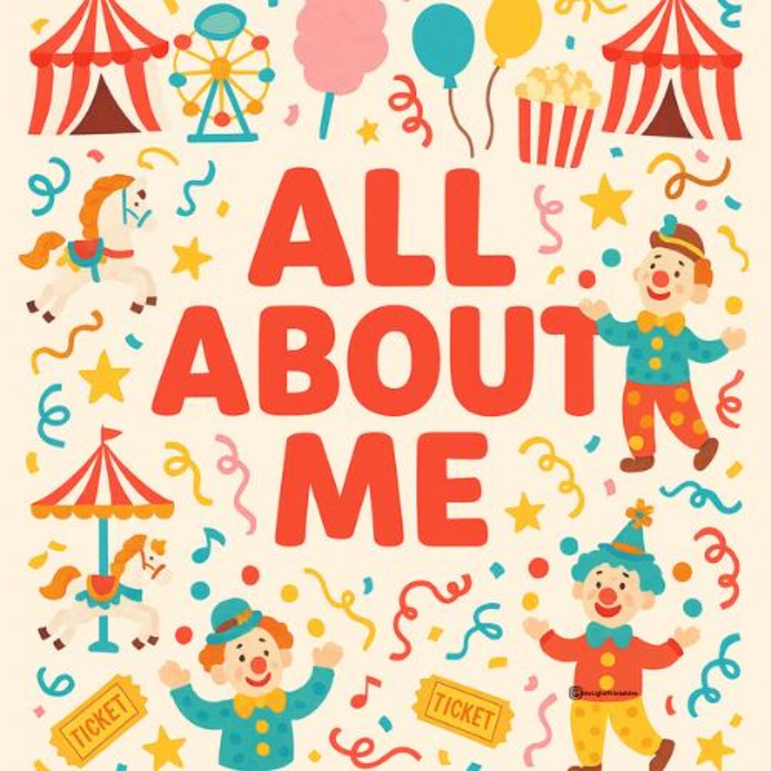 Carnival About Me Printable Worksheet | Circus Kids Activity ...