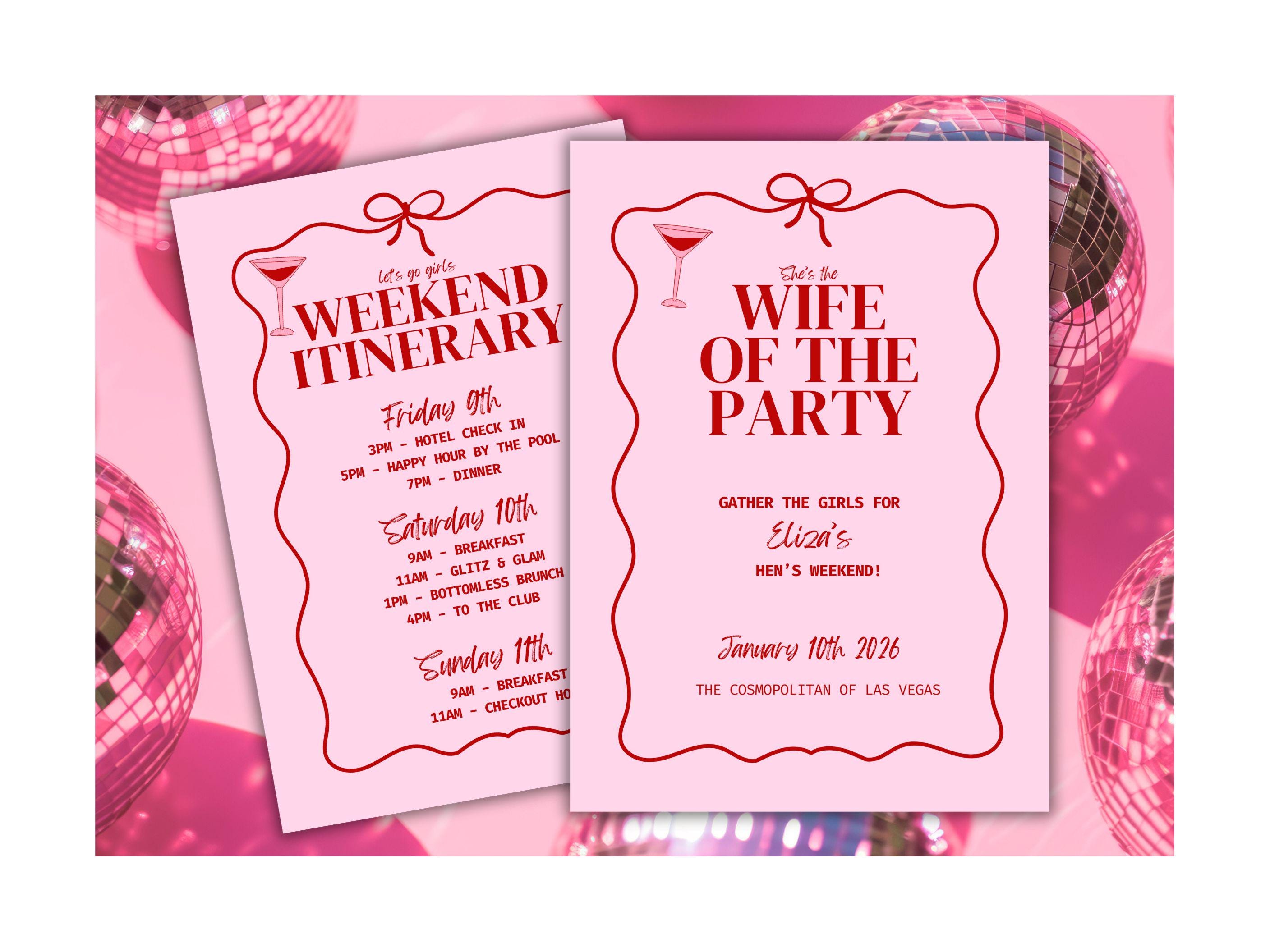 Wife of the Party, Wife of the Party Invitation, Hens Party ...