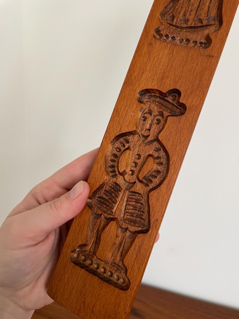 Vintage Dutch Wooden Speculaas Cookie Mold - Wall Hanging Wood Folk Art ...