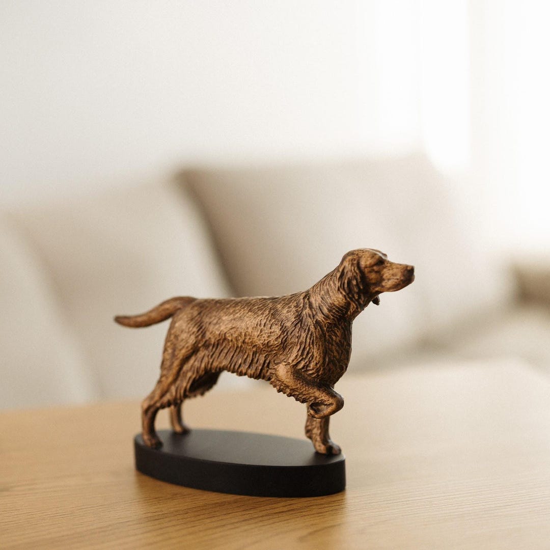 Hand Carved Wooden English Setter Figurine, Realistic Dog Statue, Dog ...