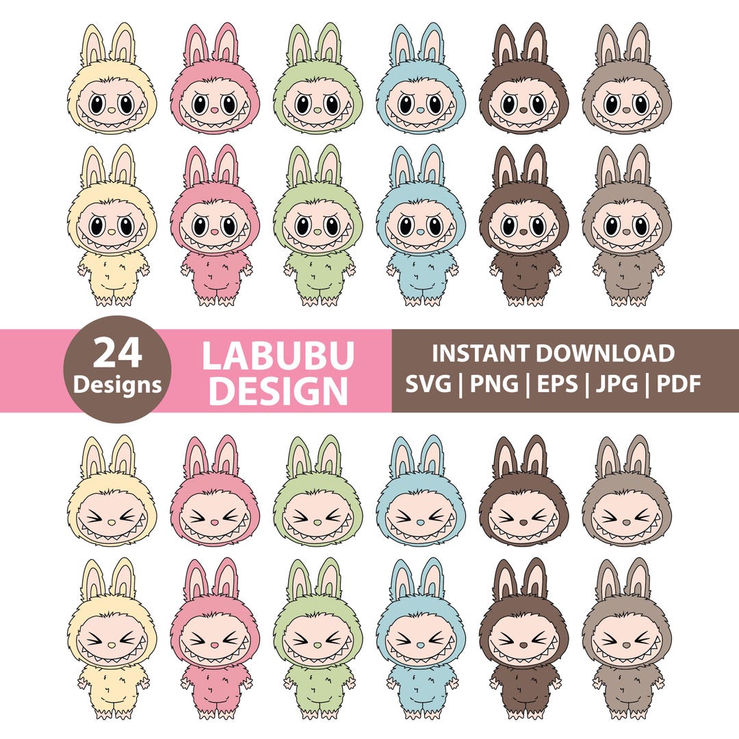 Labubu Designs SVG Bundle, Labubu Clipart, Labubu PNG, Cartoon ...