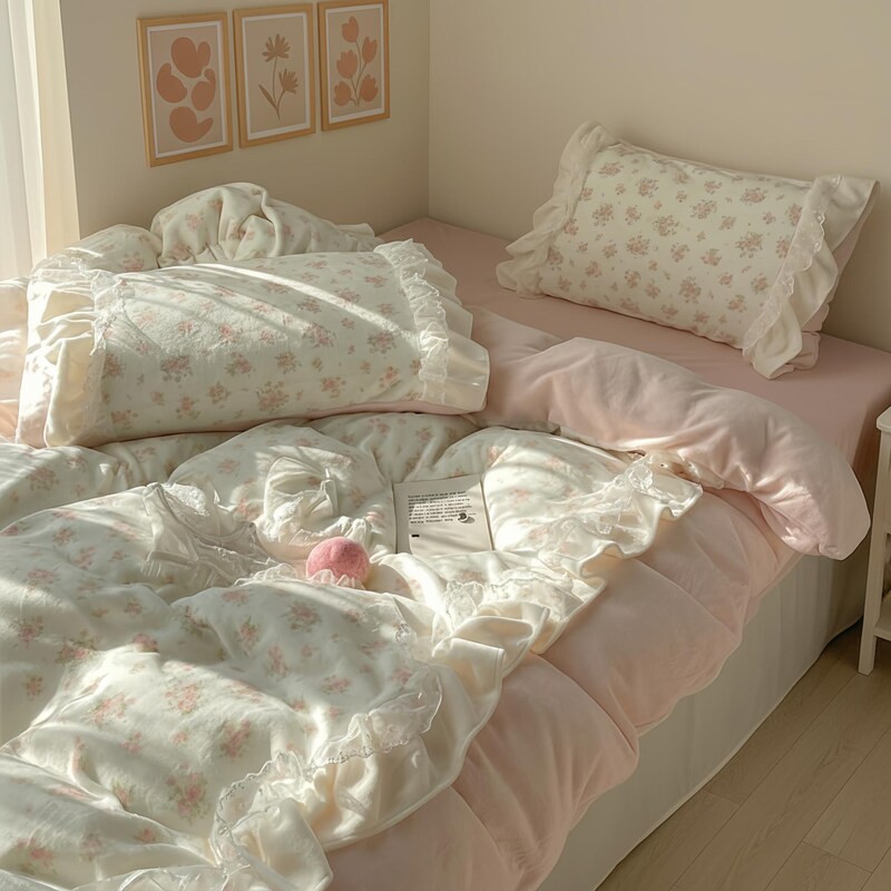 Pink Lace Bed Set - Etsy