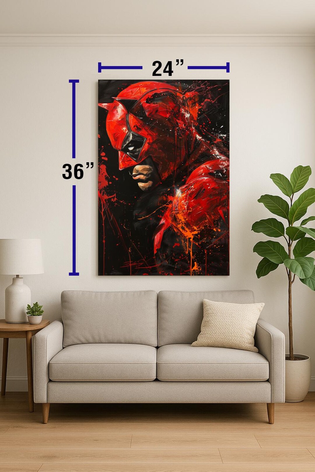 Daredevil Oil Painting Style Pop Art Poster – 24x36 Glossy Wall Art ...