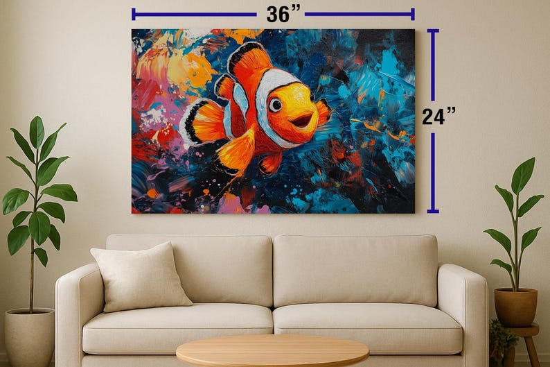 Finding Nemo Clown Fish Oil Painting Style Pop Art Poster – 24x36 ...