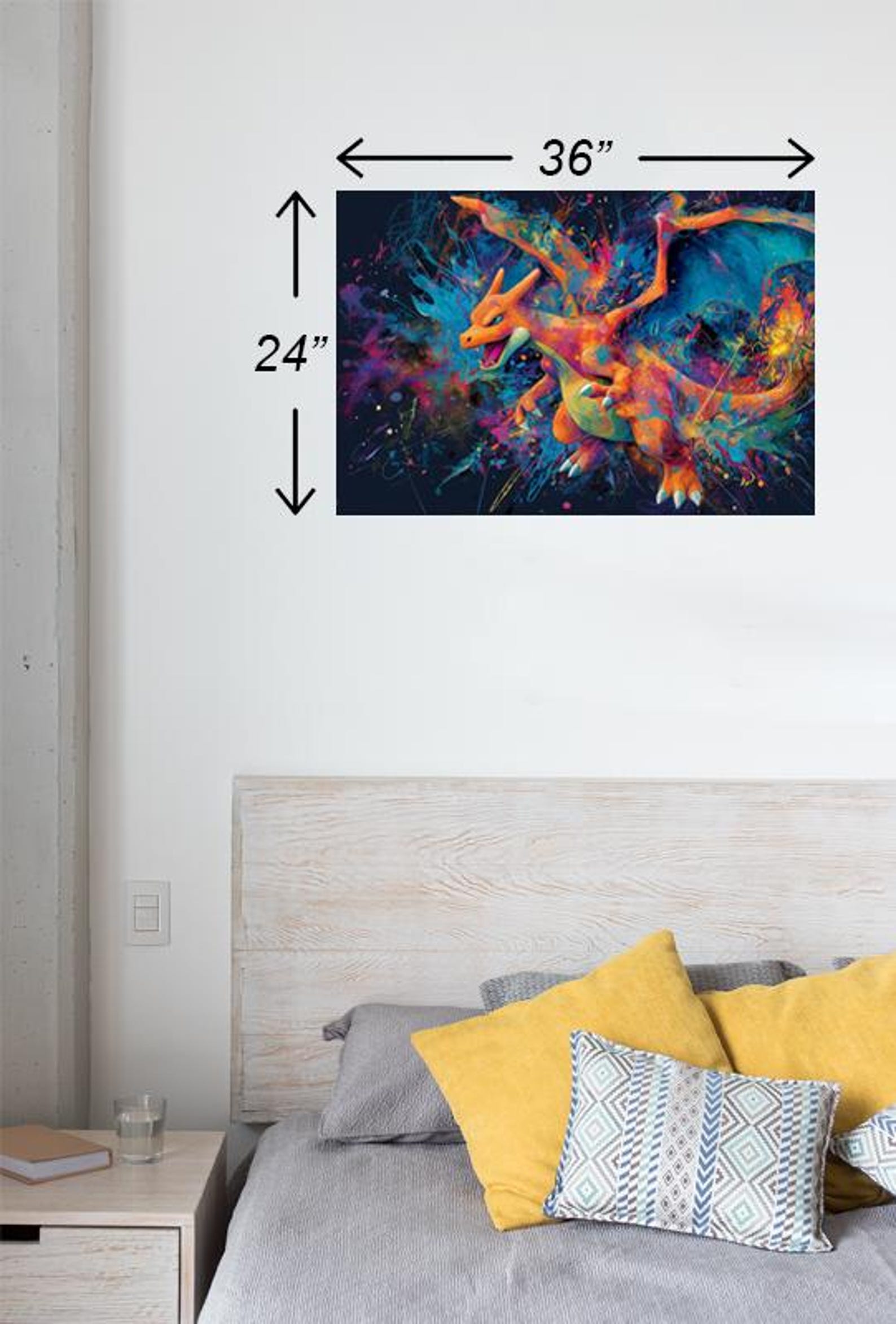 Charizard Oil Painting Style Pop Art Poster – 24x36 Glossy Wall Art ...
