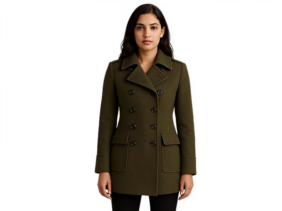 Women’s Military Style Wool Blend Double-breasted Peacoat | Classic ...