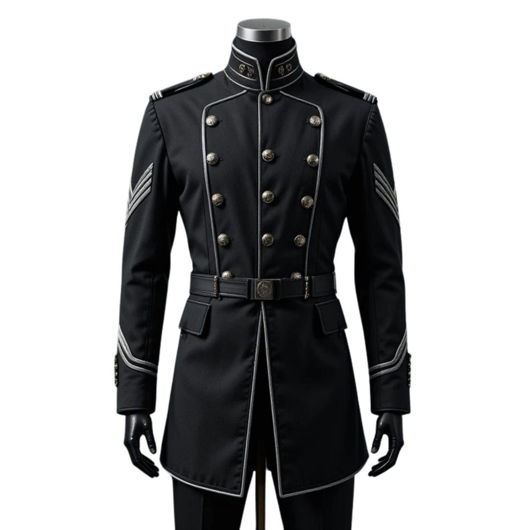 Men’s Gothic Military Parade Jacket – Steampunk Marching Band Coat ...