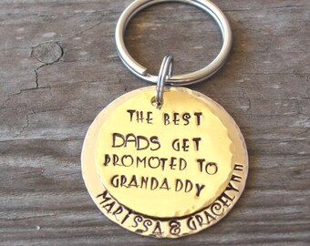 New Grandad Keychain Leather Gift Established Customized